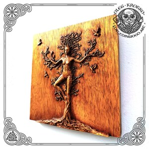 Treewoman Carving Picture, Wood Nymph Wall Hanging, Heaten Home Decor ...