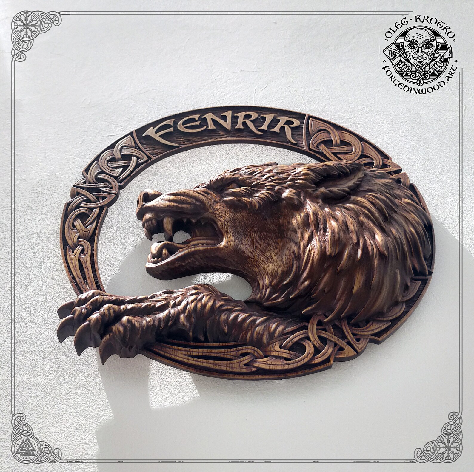 Luxury Wood Carved Demon Wolf Fenrir Son of Loki Viking - Etsy
