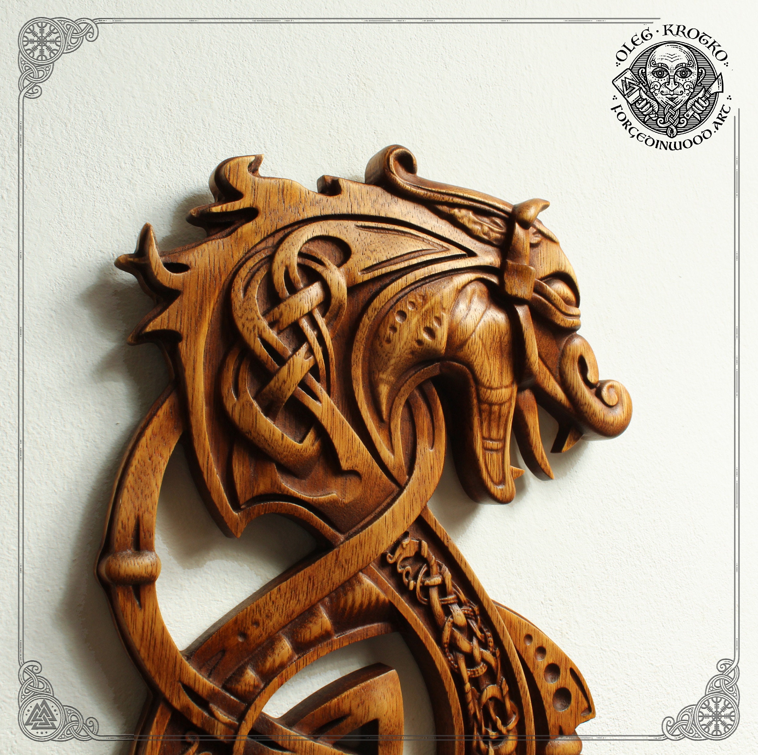 Luxury Carved Son of Loki Demon Wolf Fenrir Art From Norse | Etsy