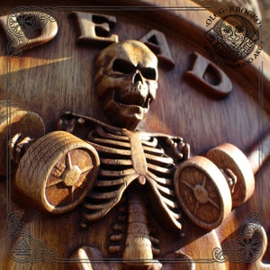 Skeleton Wood Carving, Powerlifting Plate, Gym Wall Decor - Etsy