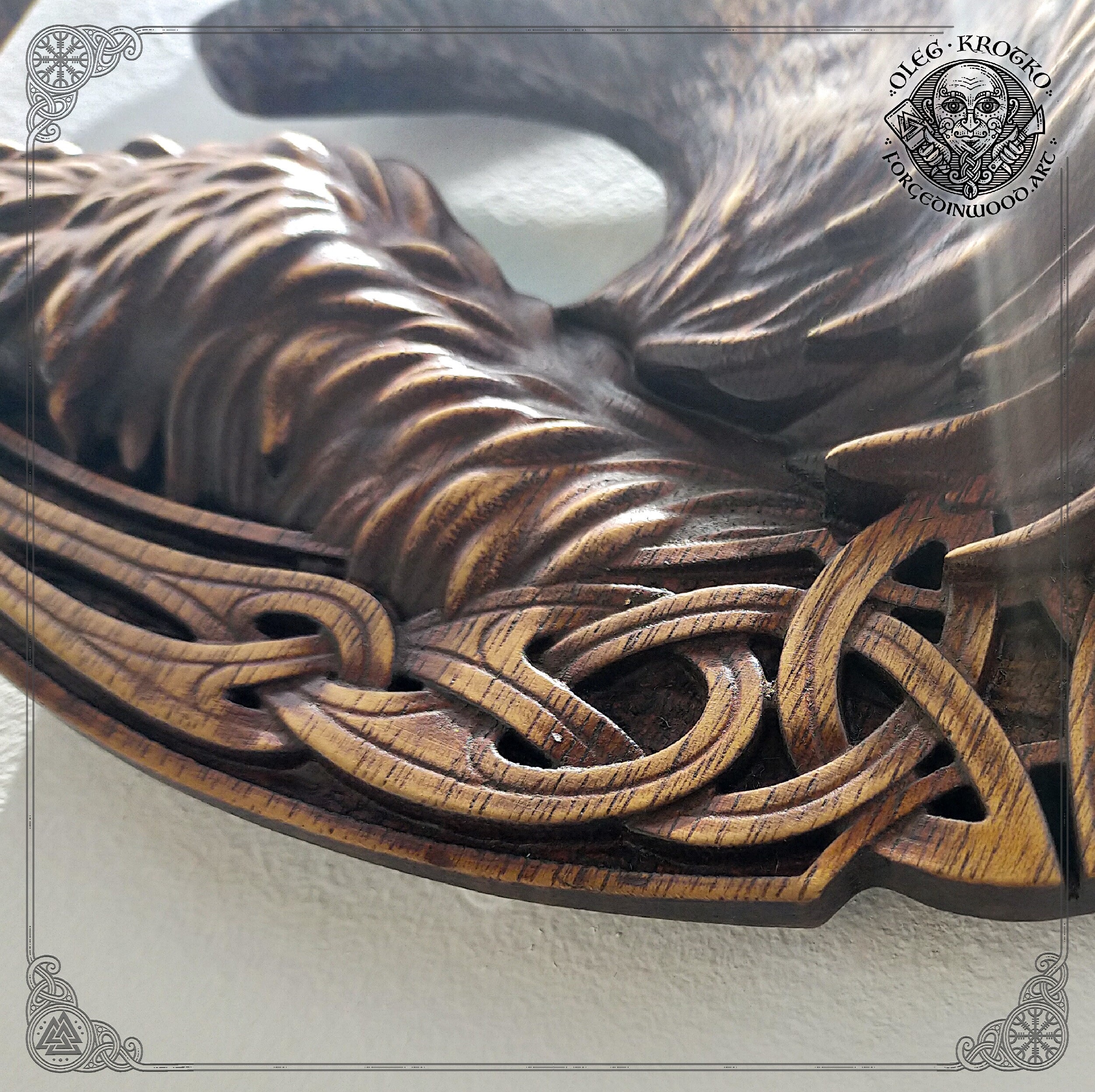 Luxury Wood Carved Demon Wolf Fenrir Son of Loki Viking - Etsy