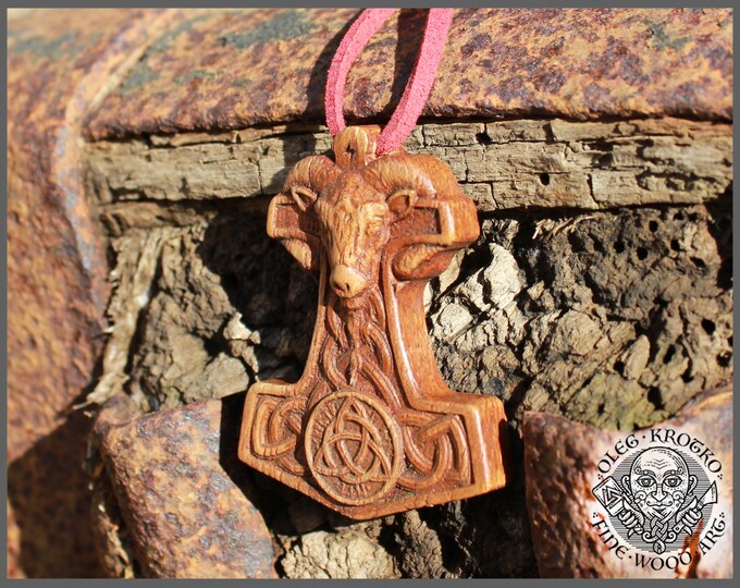 Viking Norse God Thors Hammer Mjolnir Onlay Applique Carved Odin Norse ...