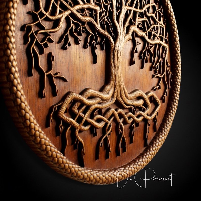 Yggdrasil Wood Carving, Tree of Life Wall Art, Norse Mythology Decor ...