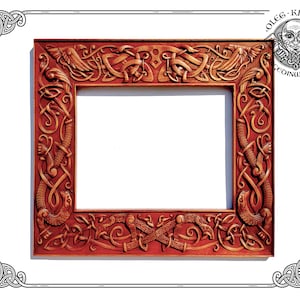 Celtic Viking Wood Carving Frame Norse Knot Work Home Decor Picture ...