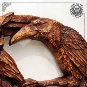 Raven Trisquel Plaque, Celtic Wooden Symbol, Norse Wall Hanging, Viking ...