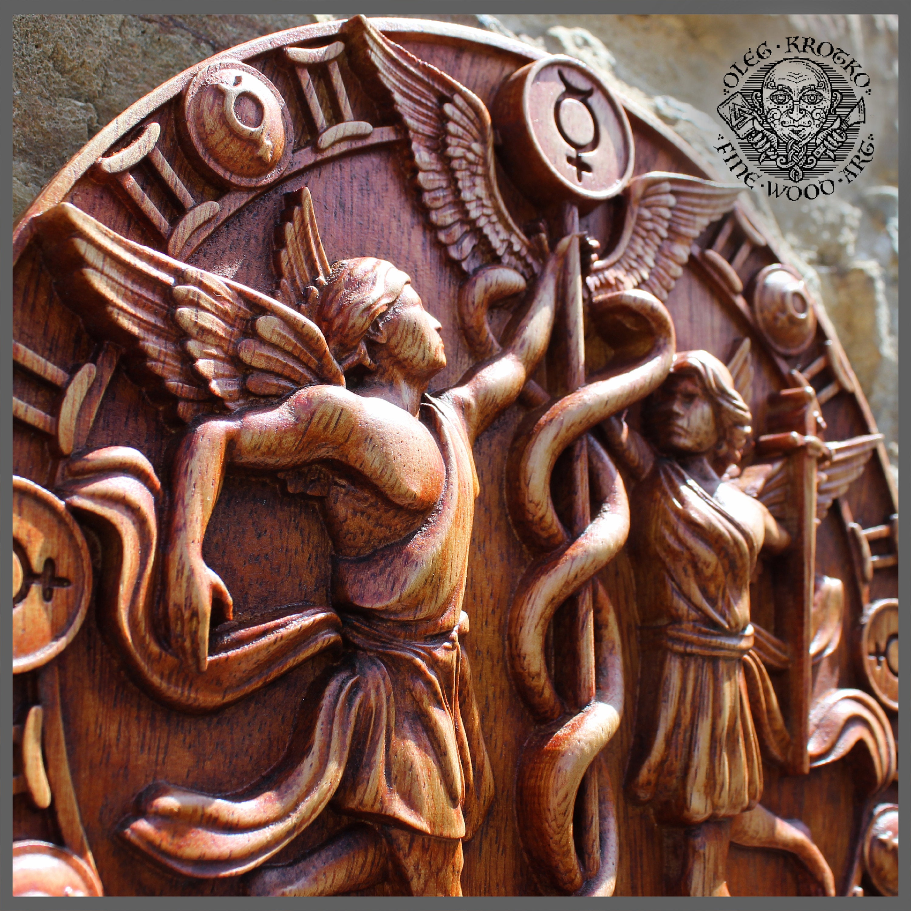 Gemini Zodiac Symbol Wood Plaque Horoscope Wood Carving Sign | Etsy