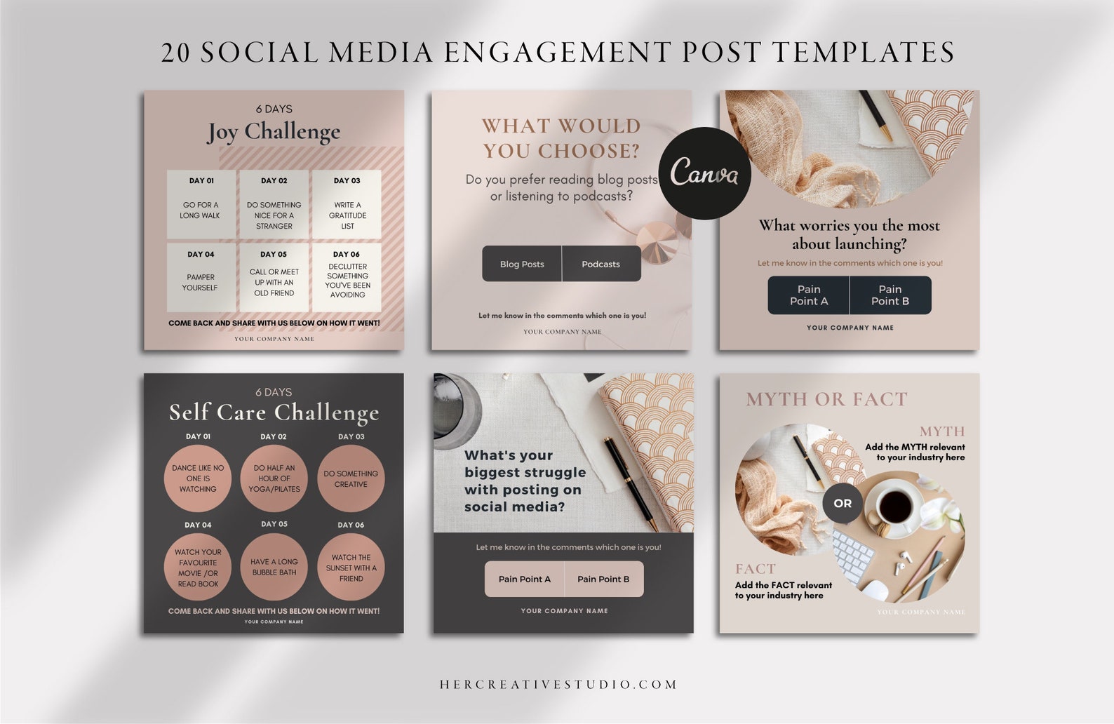 Social Media Engagement Templates | Canva Templates | Instagram Post ...