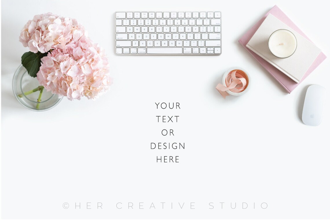 Styled Stock Photography Desktop Mockup With Blush and White - Etsy
