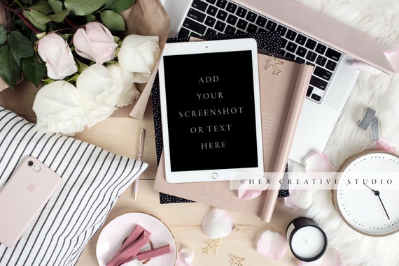 Styled Stock Photograph Ipad Mockup on Light Wood Digital - Etsy