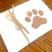 Dog Paw Print Blank Cards, Set of 5, Folded, Includes Envelopes, Hand ...