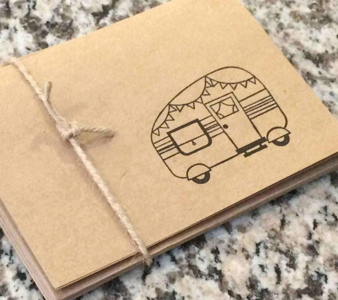 Stamped Camper Trailer Blank Cards, Set of 5 - Etsy