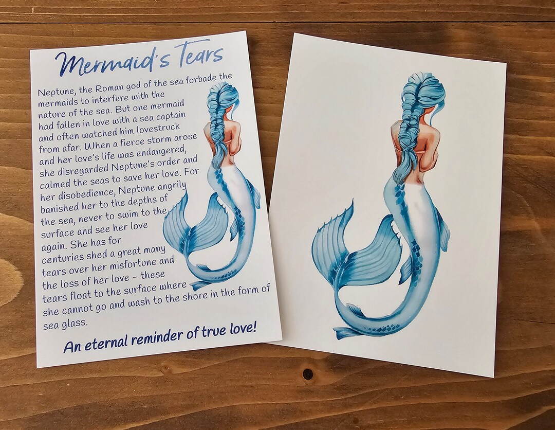 Mermaids Tears // Luxury Mermaid Legend Note Cards // Sea Glass Mermaid ...