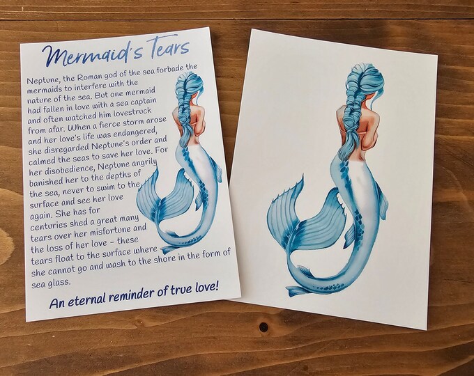 Mermaids Tears // Luxury Mermaid Legend Note Cards // Sea Glass Mermaid ...