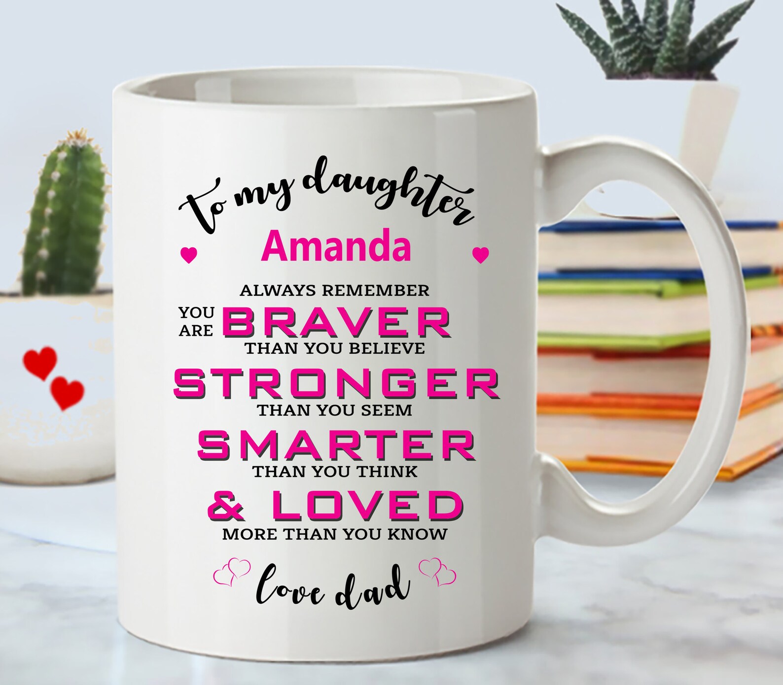 Father Daughter Personalized Coffee Mug To Daughters Love Dad | Etsy