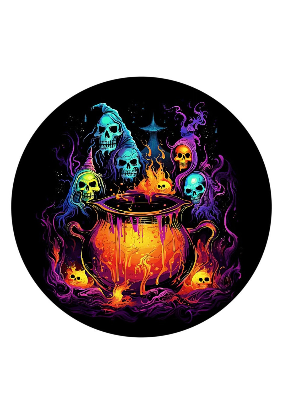 Halloween Skulls and Cauldron Sign, Spooky Castle Wreath Attachment ...