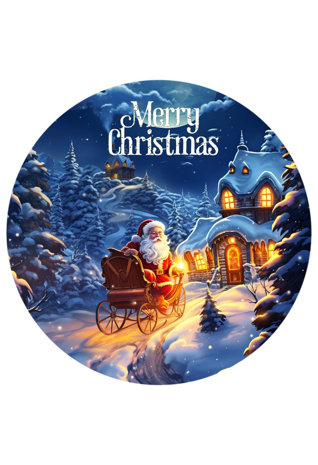 Santa Sleigh Sign, Santa Christmas Wreath Attachment, Winter Supplies ...