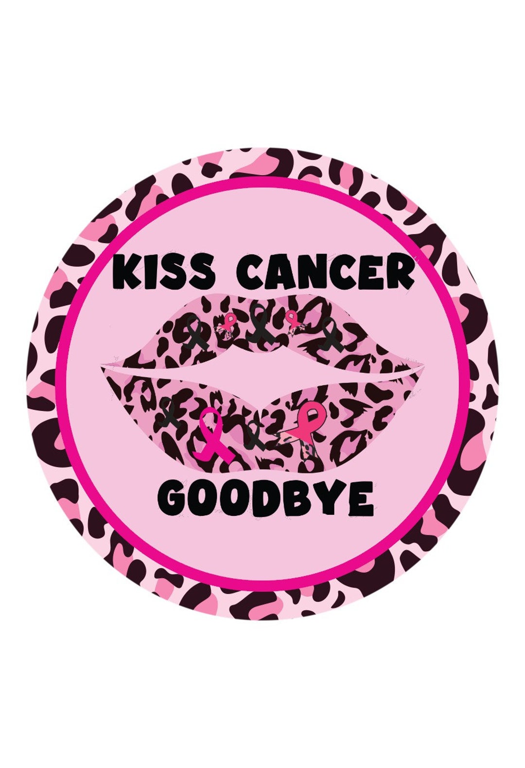 Kiss Cancer Goodbye Metal Wreath Sign, Breast Cancer Wreath Attachment ...