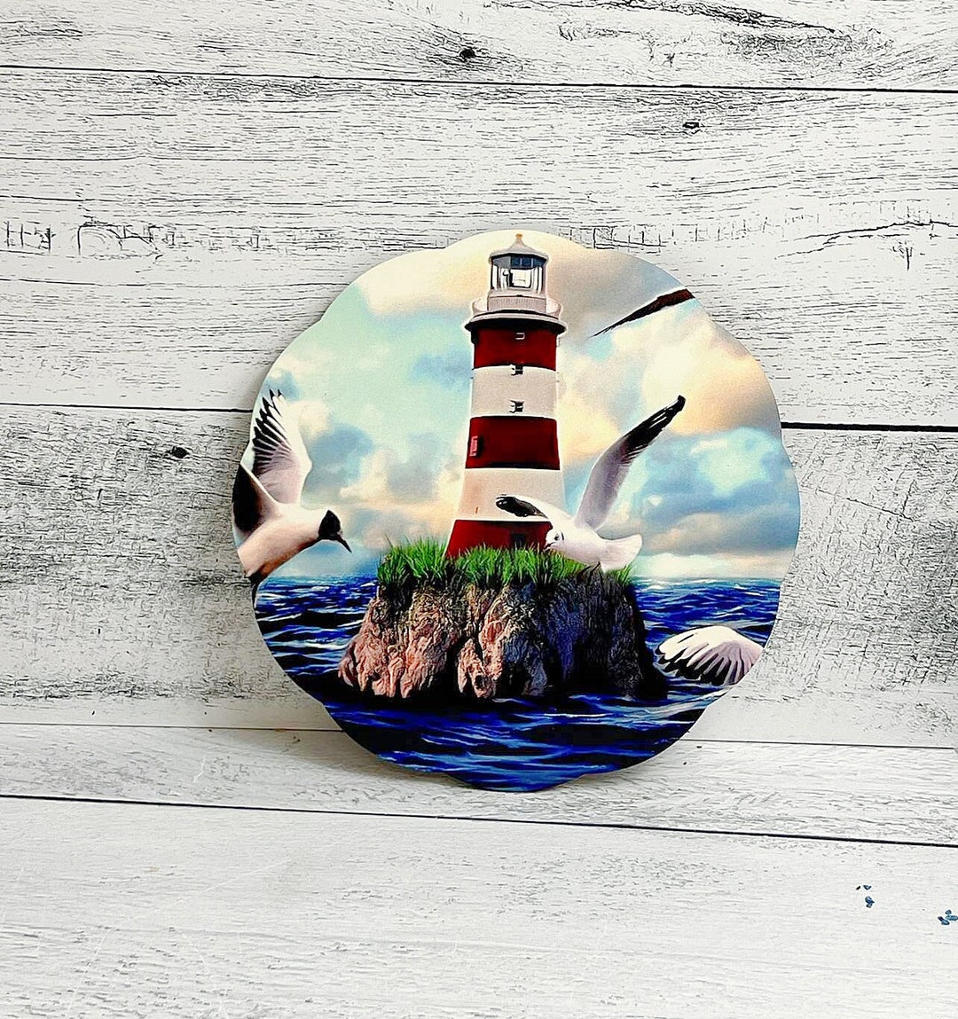 Lighthouse Table Hot Mat, Beach Kitchen Table Cork Back Trivet, Coastal ...