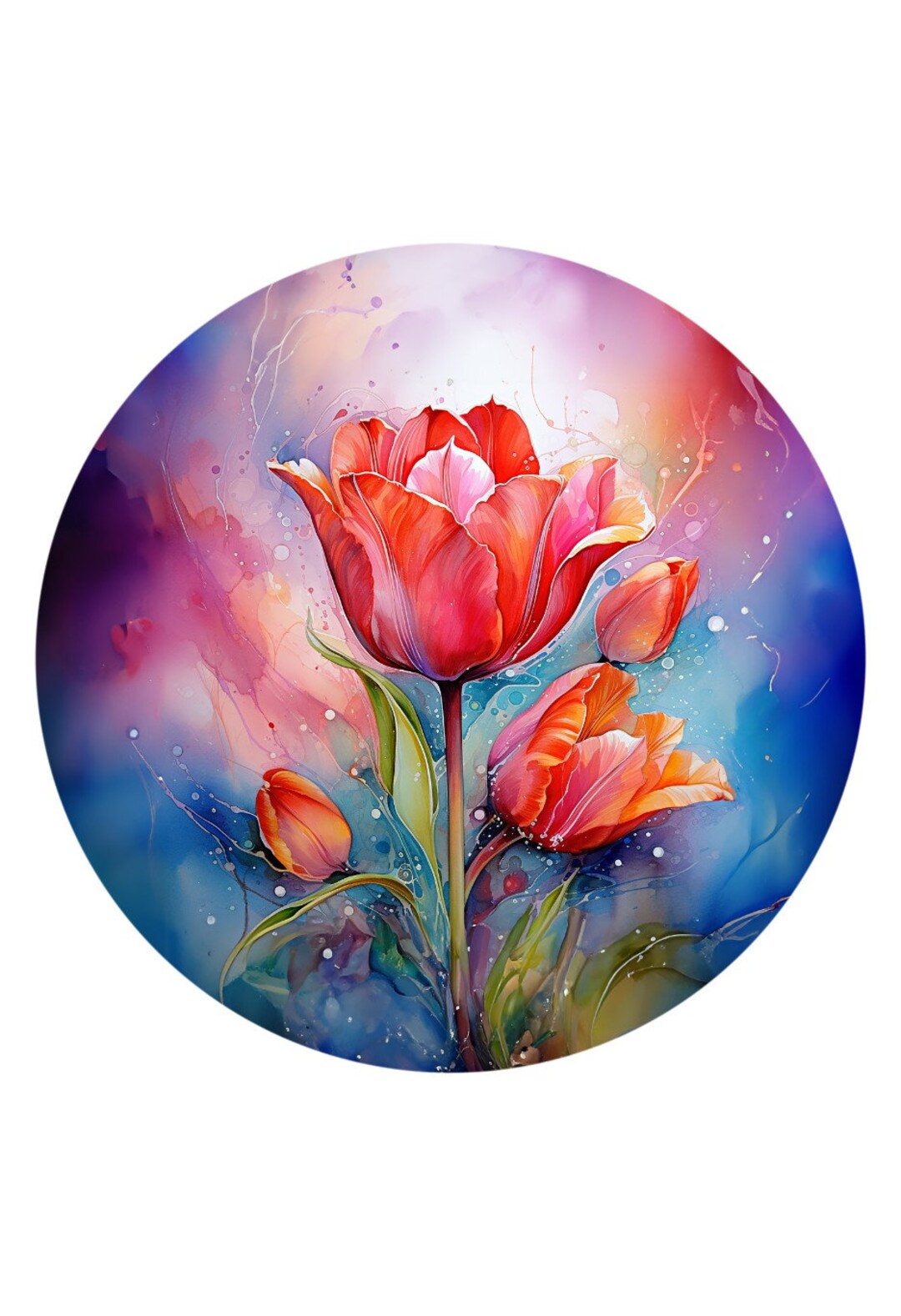 Watercolor Tulip Summer Sign, Summer Tulip Sign, Metal Wreath ...