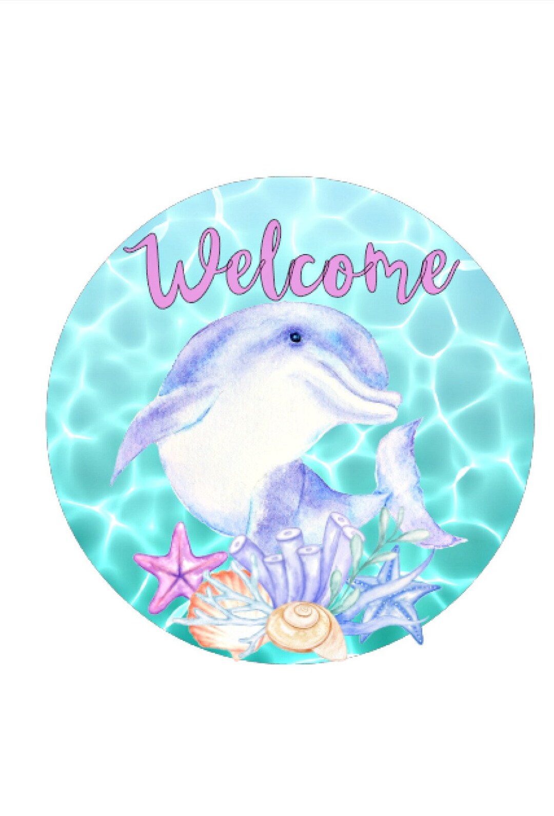 Dolphin Summer Sign, Wreath Attachment, Summer Sign, Beach Decoration ...