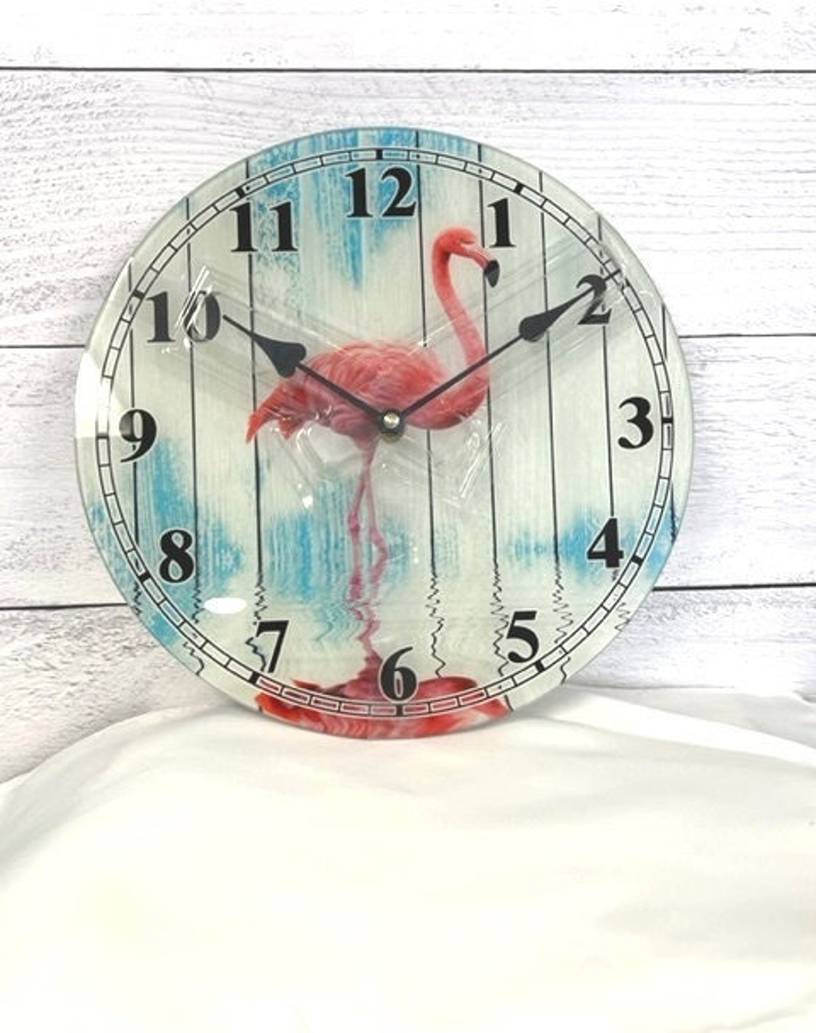Pink Flamingo Wall Clock Coastal Kitchen Coastal Home Beach - Etsy