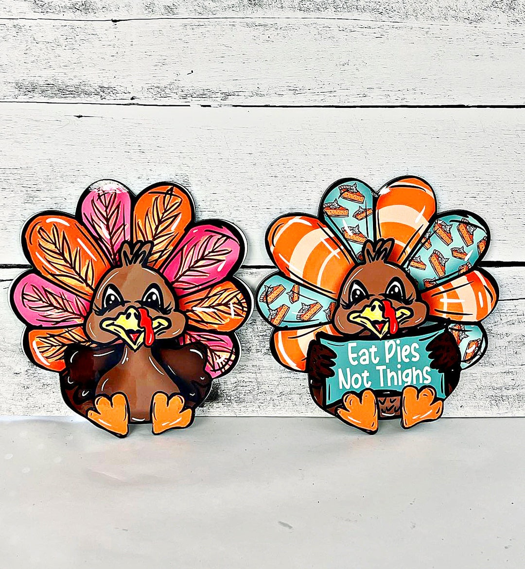 Fall Wooden Turkey Attachment Sign, Wreath Attachment Sign, Cute ...