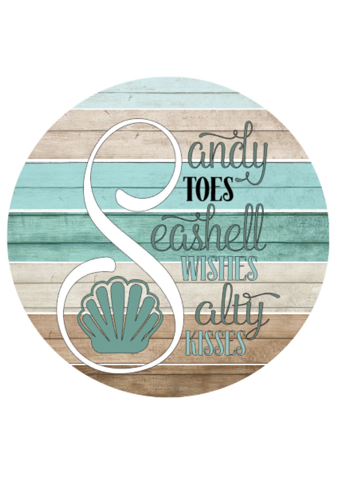 Sandy Toes Beach Sign, Coastal Home Decoration, Wreath Supplies, Metal ...
