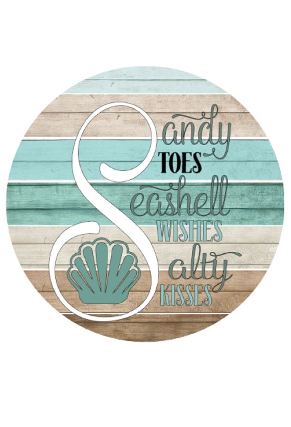 Sandy Toes Beach Sign Coastal Home Decoration Wreath - Etsy