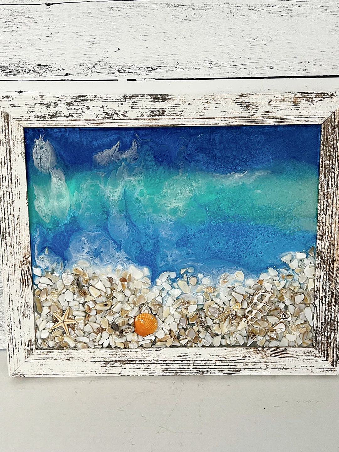 Seashell Coastal Wall Art Picture, Beach Home Decor, Coastal Home ...