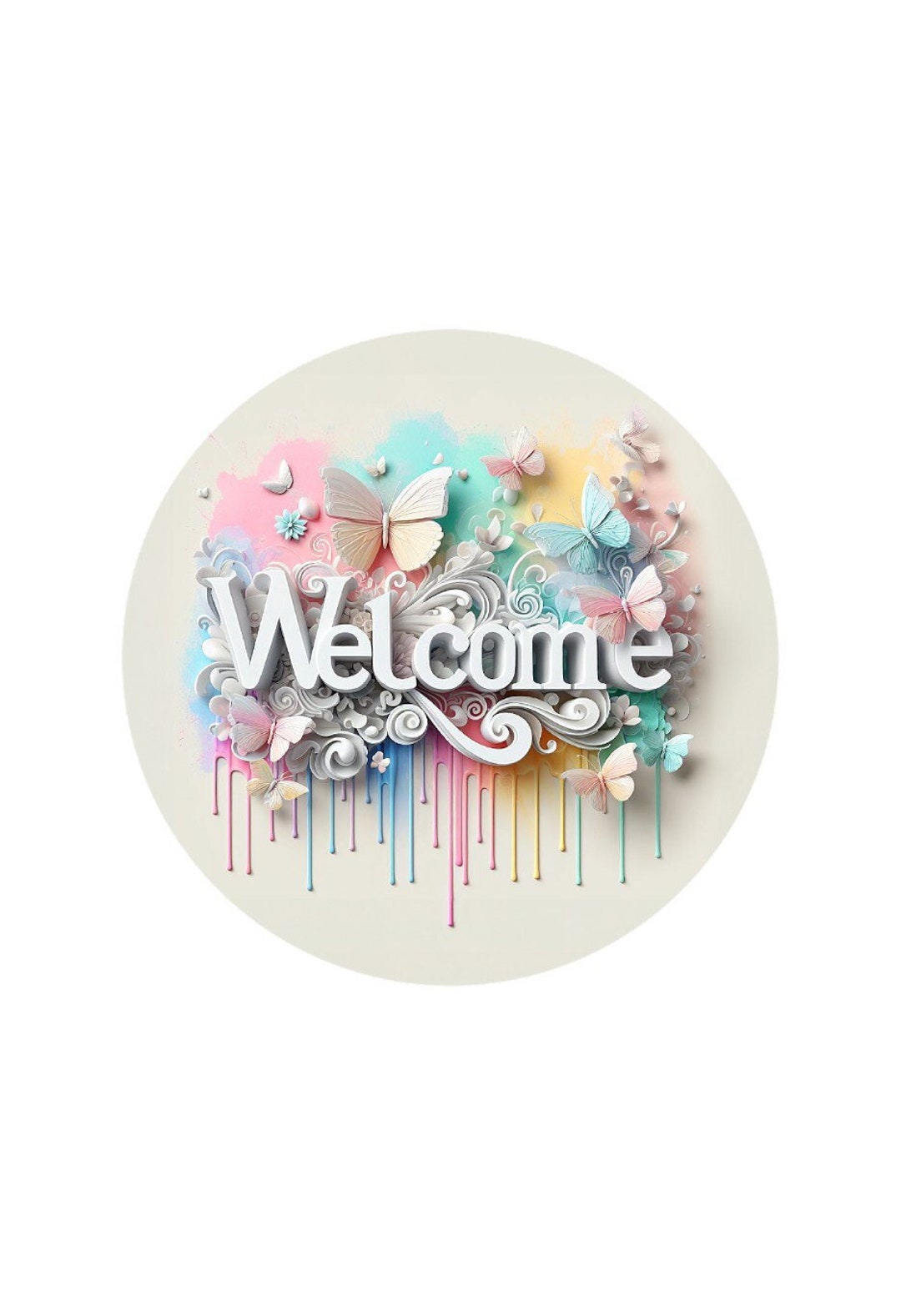 Welcome Word Sign, Everyday Welcome Wreath Attachment, Craft Supplies ...