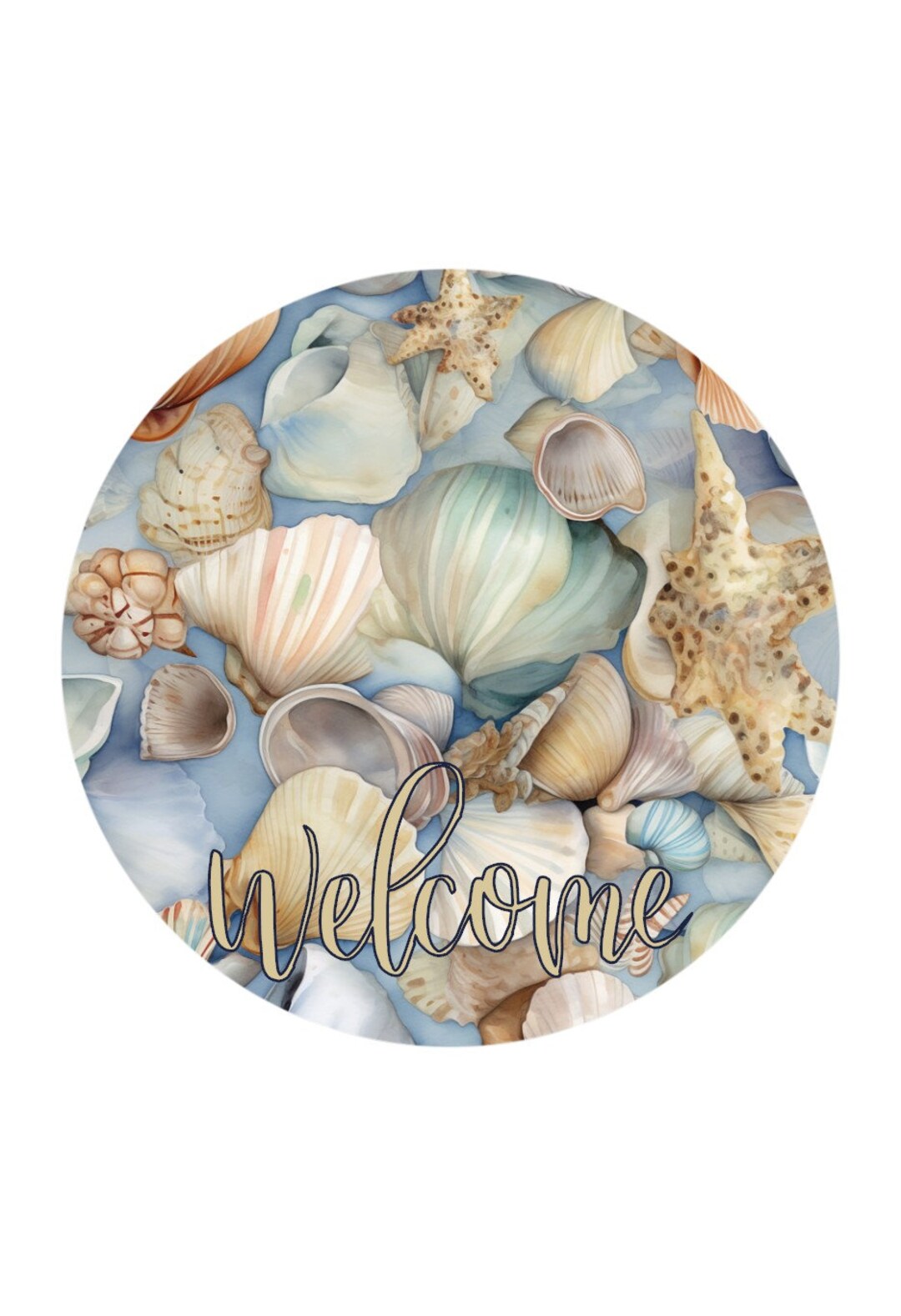 Welcome Seashell Beach Sign, Beach Wreath Attachment, Summer Sign ...