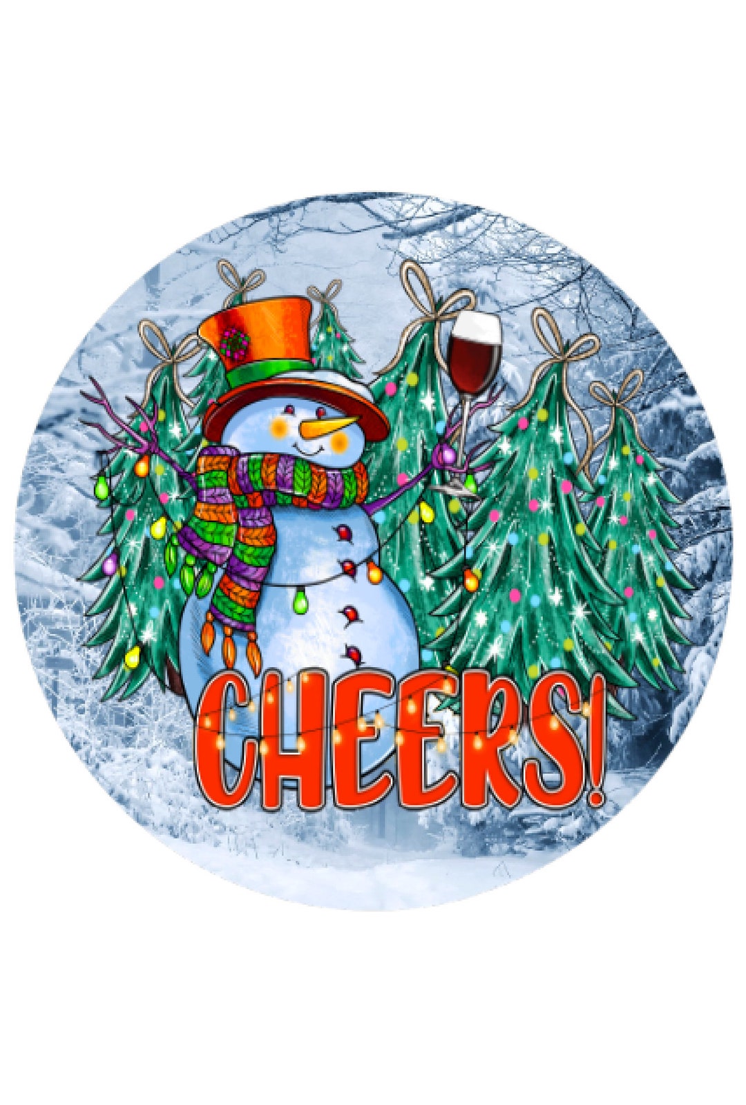 Cheers Snowman Sign, Wreath Attachment,winter Supplies,snowy Sign, New ...
