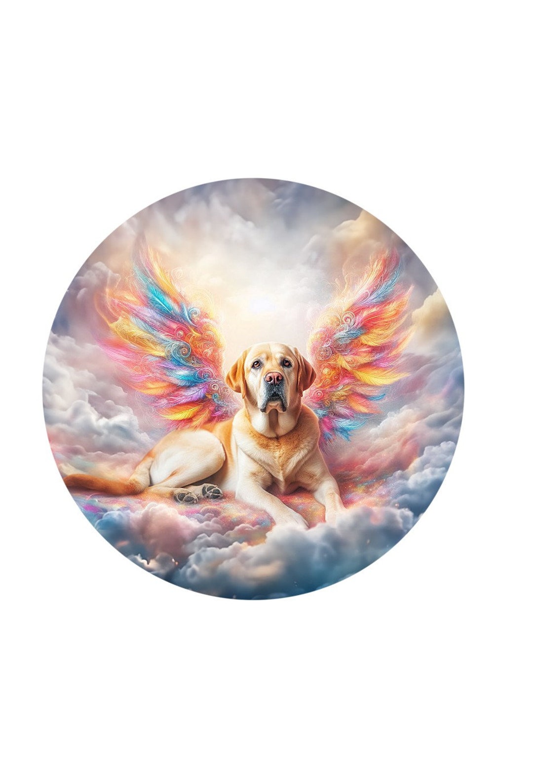 Yellow Lab Memorial Wings Sign, Pet Sympathy Wreath Attachment, Wreath ...