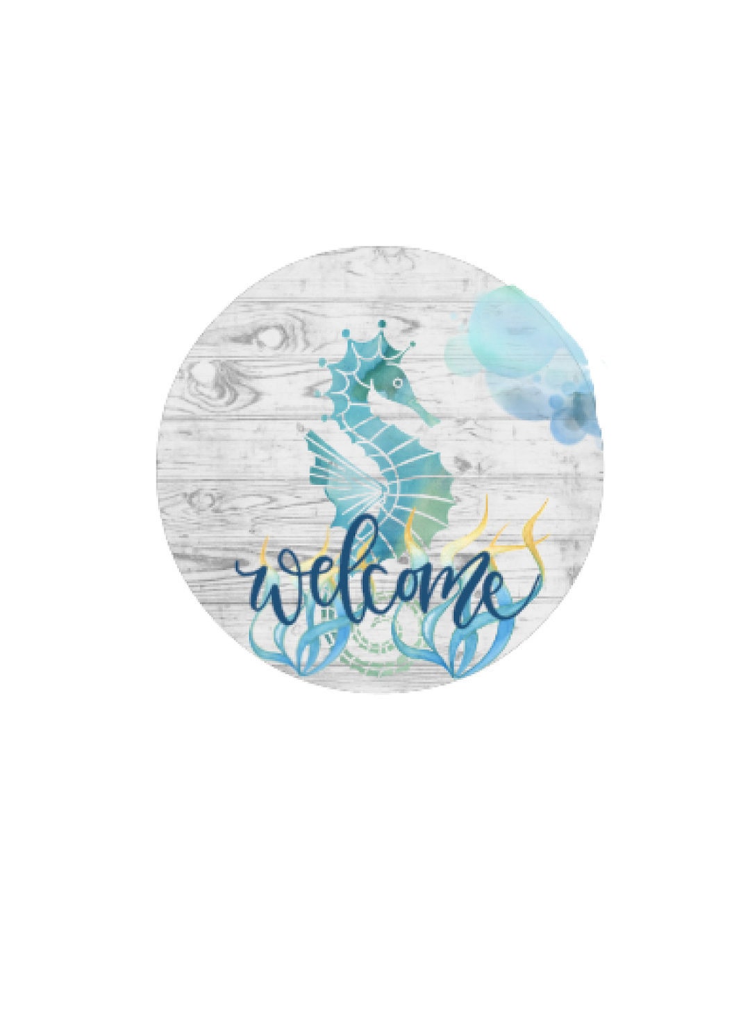 Seahorse Beach Sign, Wreath Attachment, Summer Sign, Beach Decoration ...
