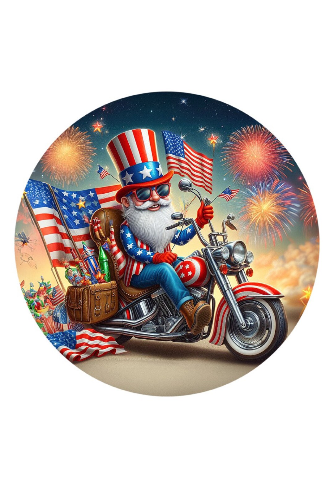 Motorcycle Patriotic Uncle Sam, Biker Uncle Same Patriotic Sign, 4th of ...