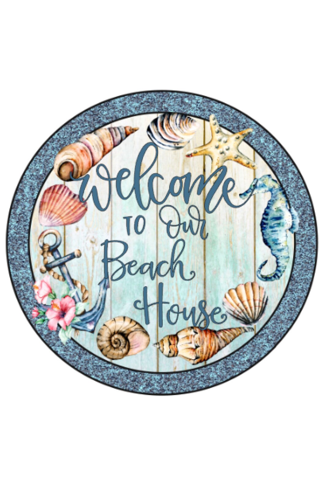 Welcome Beach Sign, Wreath Attachment, Summer Sign, Beach Decoration ...