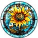 Stained Glass Fall Sunflower Wreath Sign, Wreath Attachment, Country ...