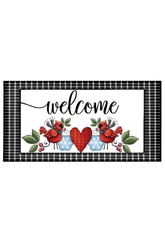Welcome Cardinal Sign Wreath Attachmentwinter Supplies - Etsy