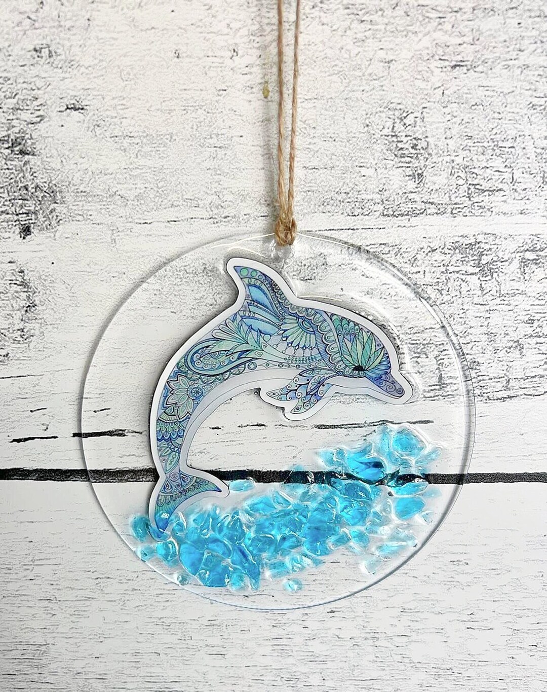 Dolphin Beach Ornament, Beach Ornament, Coastal Tree Ornament, Home ...