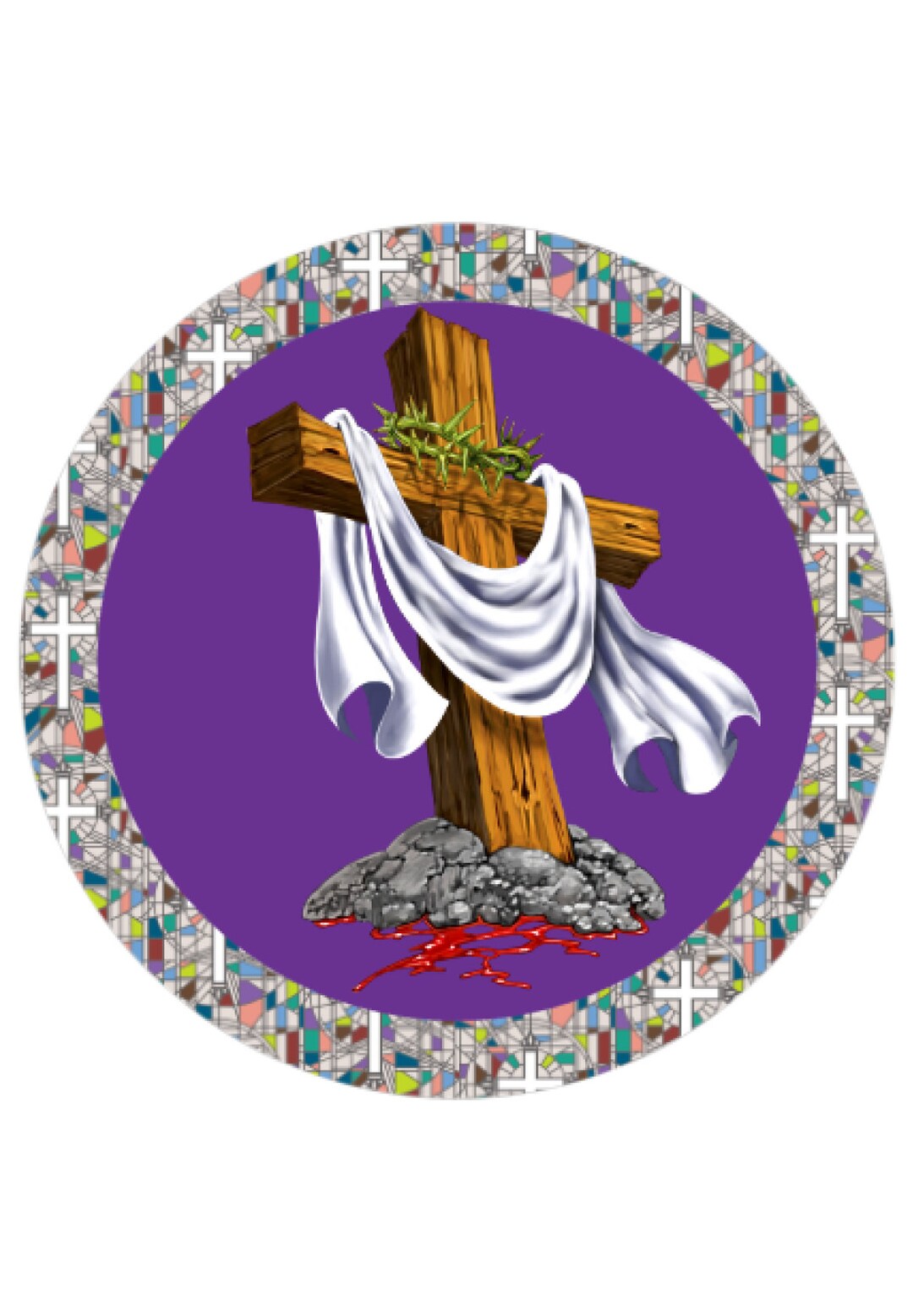 Religious Sign, Easter Sunday Cross Sign, Wreath Attachment, Wreath ...