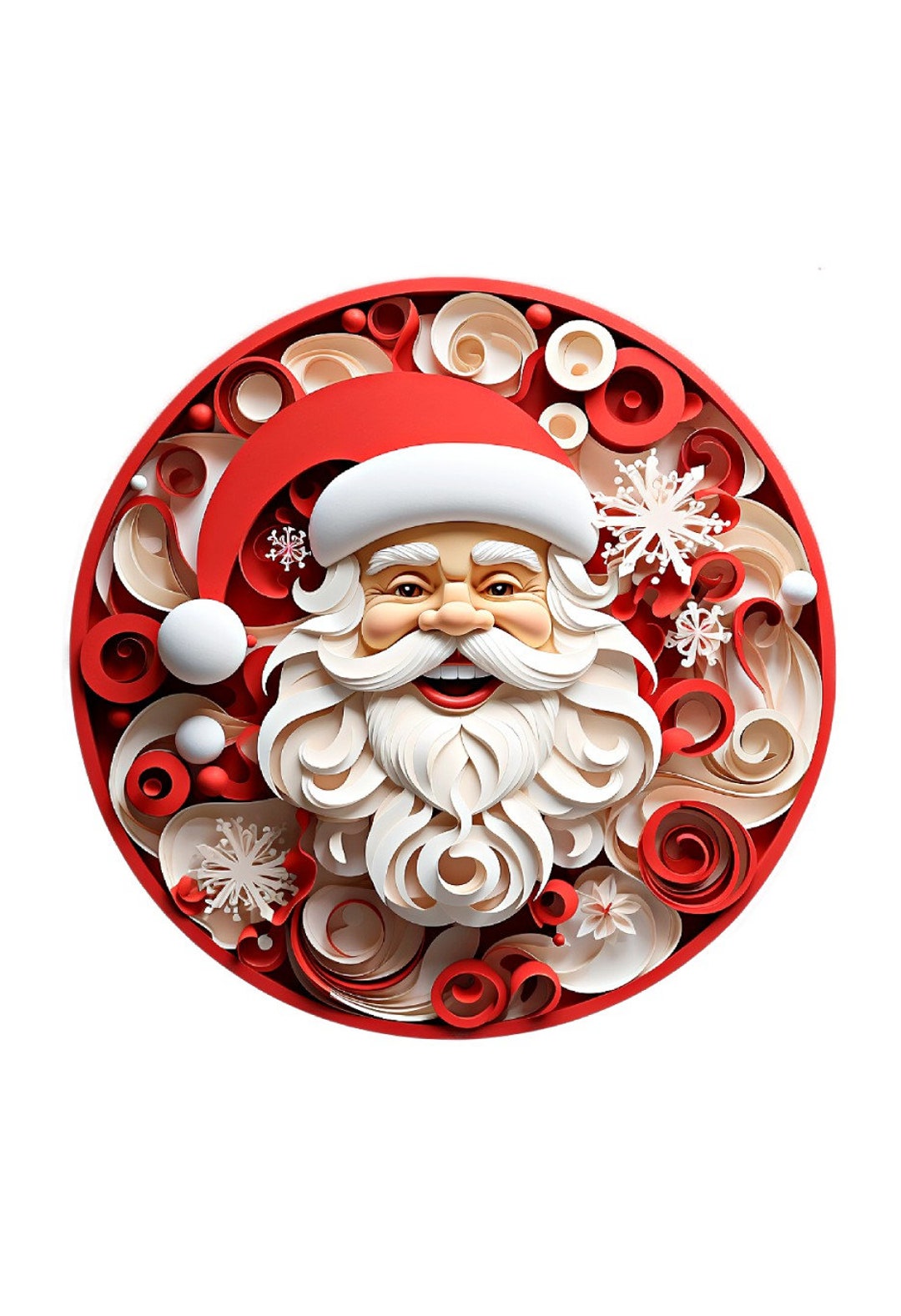 Santa 3D Look Christmas Sign Wreath Attachment Winter - Etsy
