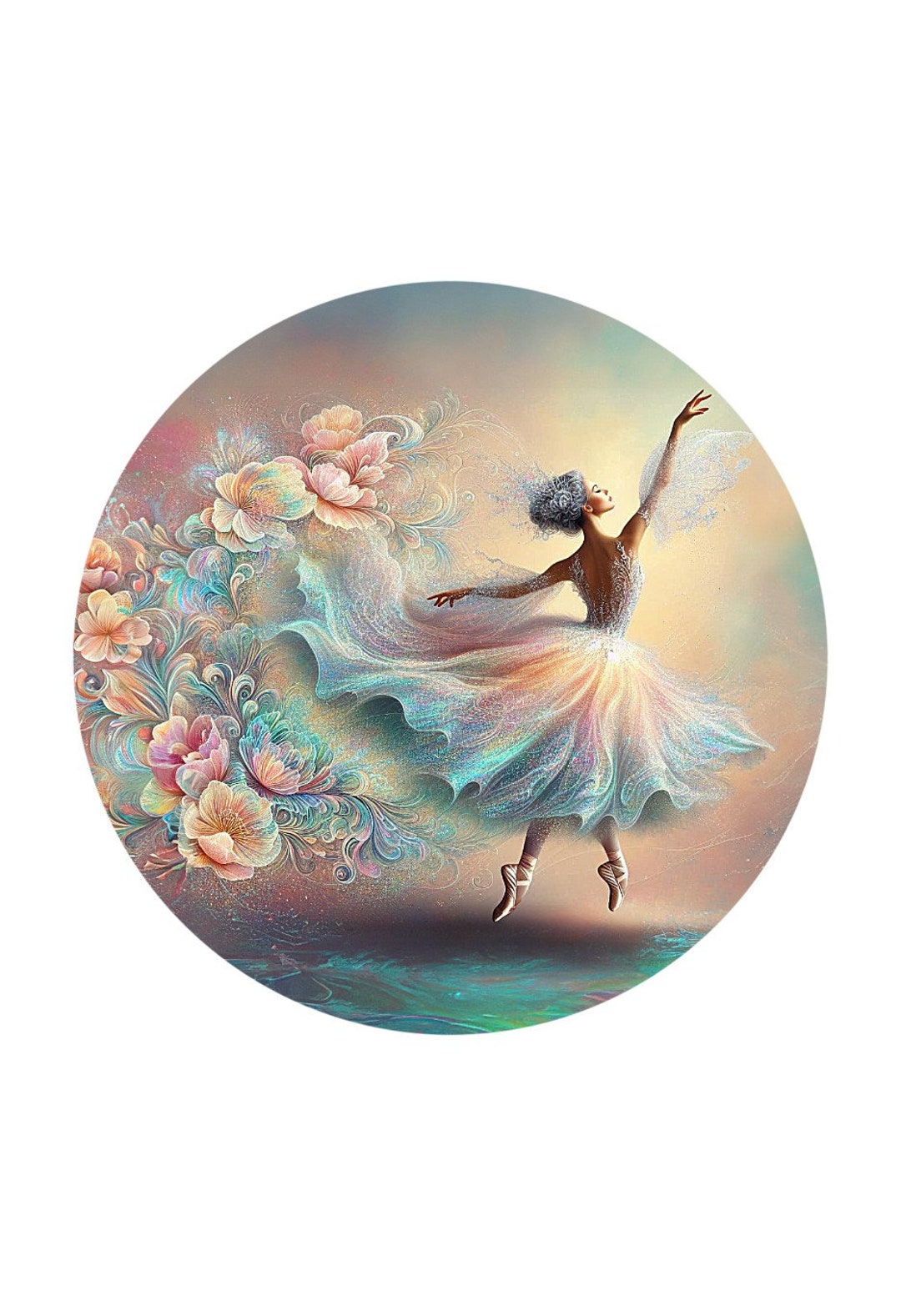 Ballet Dancer Sign, Elegant Dancer Metal Wreath Attachment Sign, Floral ...