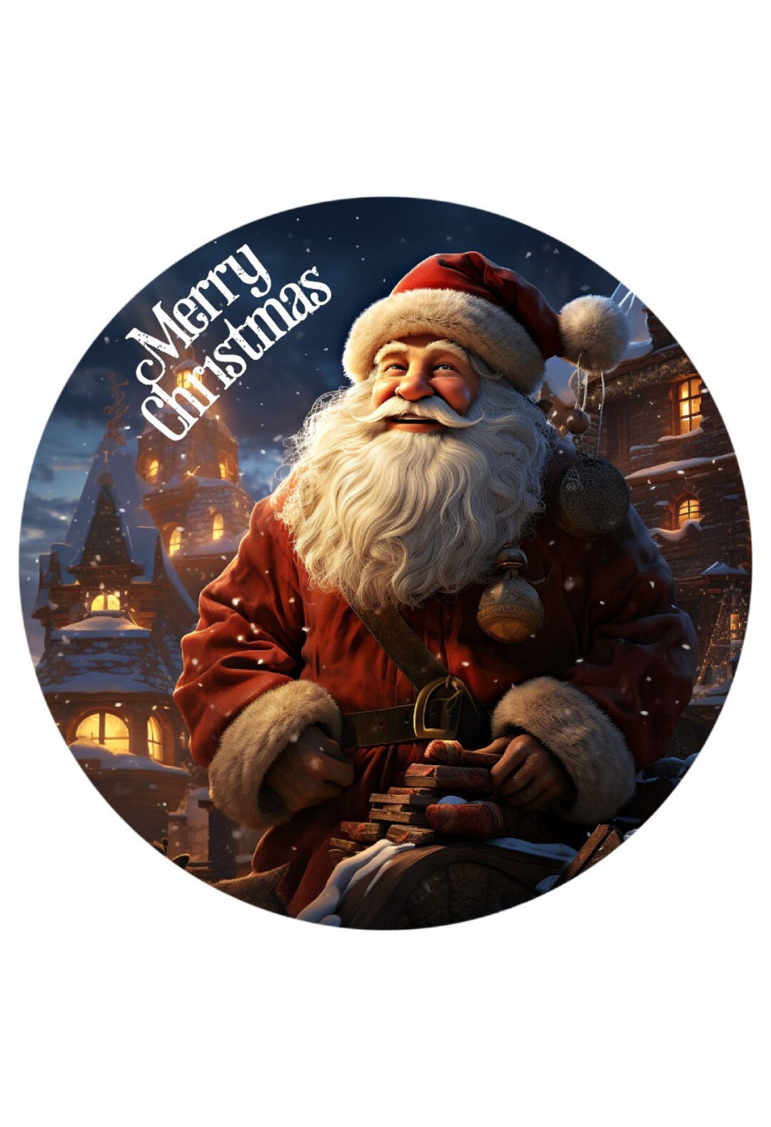 Vintage Santa Sign, Santa Old Christmas Wreath Attachment, Winter ...