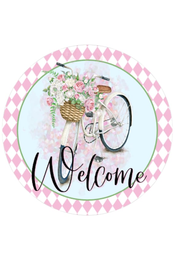 Welcome Bike Sign Spring Wreath Attachment Craft Supplies - Etsy