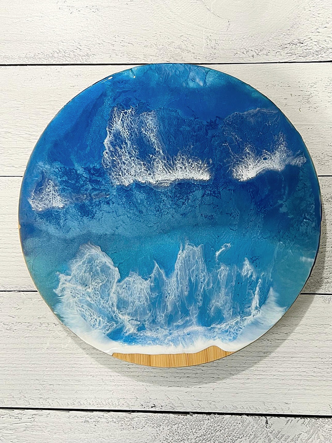 Ocean Lazy Susan, 15" Turn Table, Kitchen Table Centerpiece, Beach Home ...