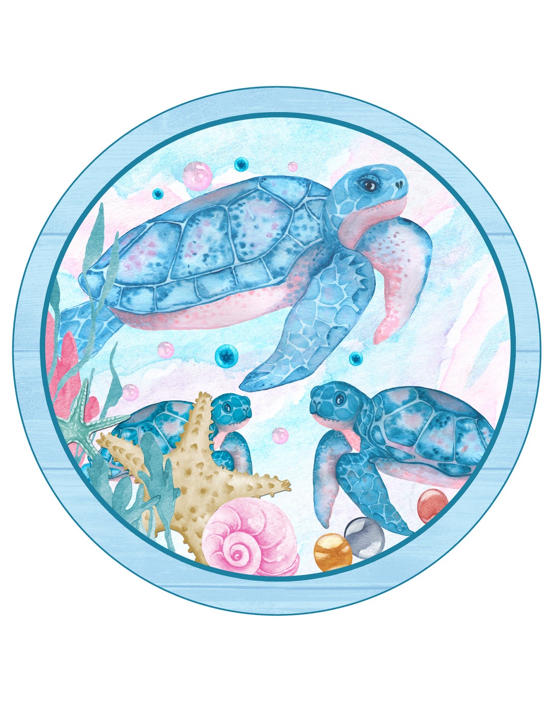 Sea Turtle Beach Sign, Sea Turtle Coastal Sign, Wreath Attachment ...