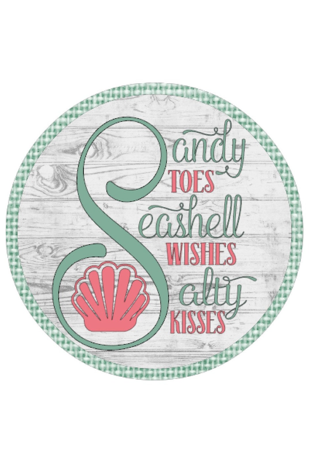 Sandy Toes Beach Sign, Coastal Home Decoration, Wreath Supplies, Metal ...