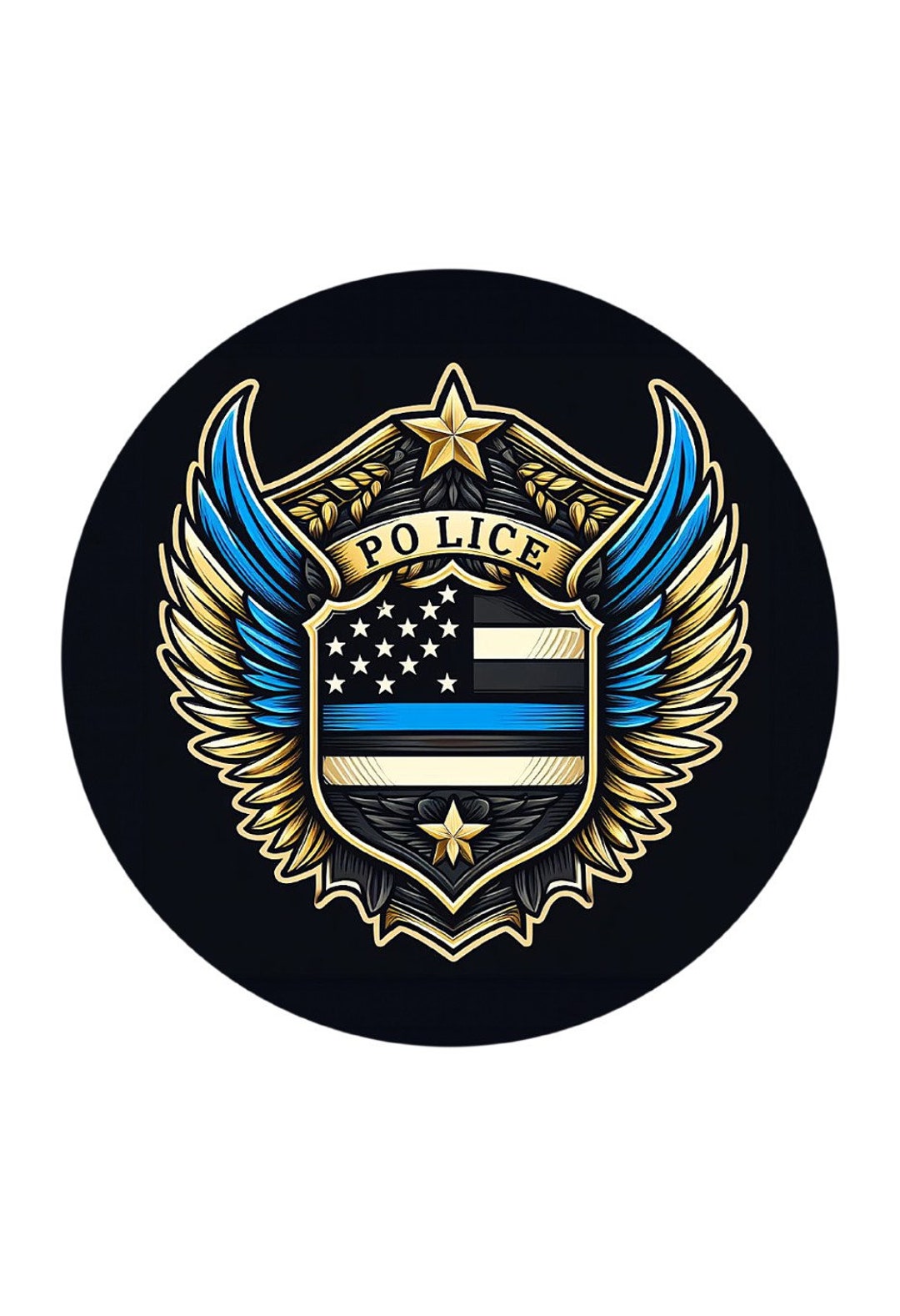 Fallen Officer Badge, Back the Blue Sign, Police Sign, Show Your ...