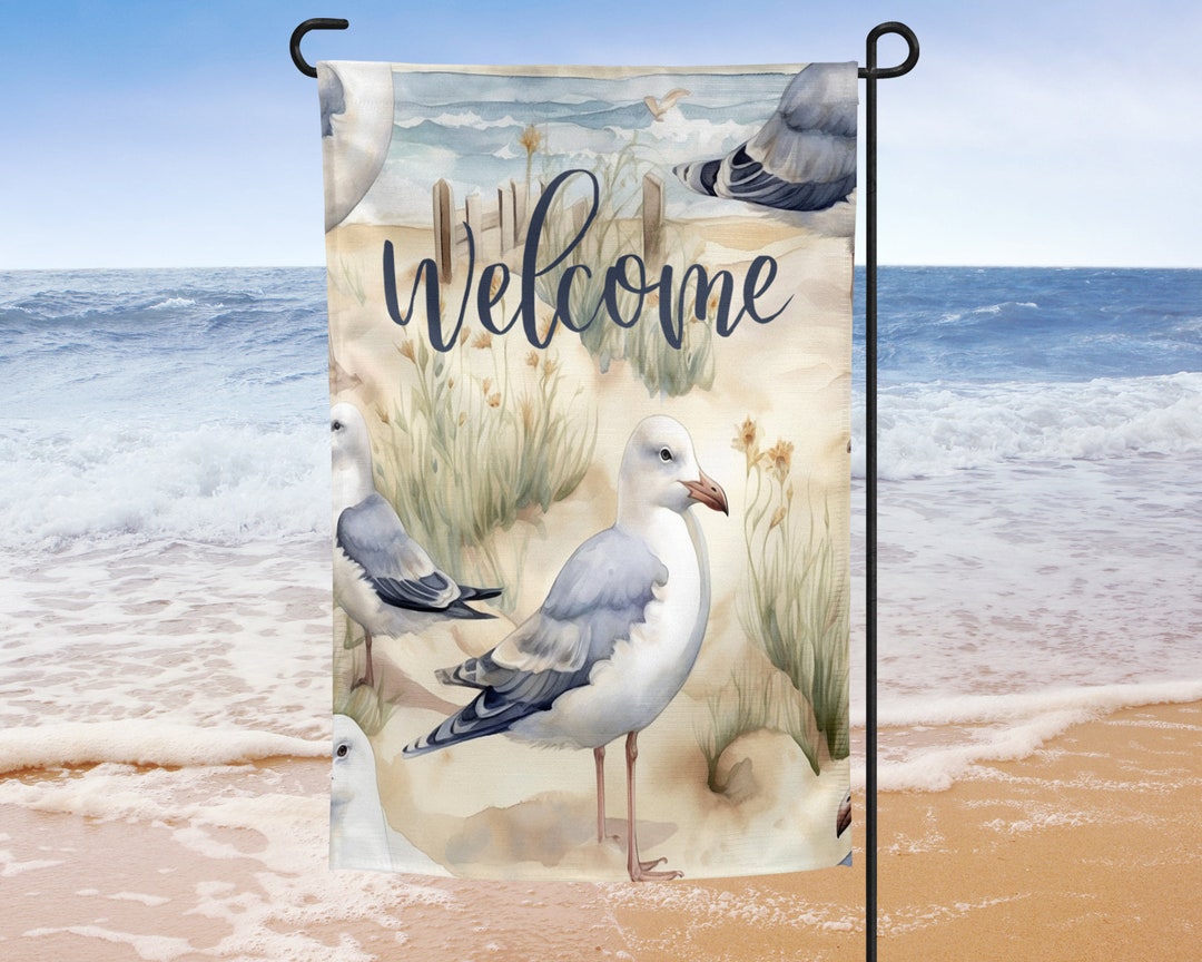 Seagull Beach Garden Flag, Waterfowl Yard Decoration, Front Yard Home ...