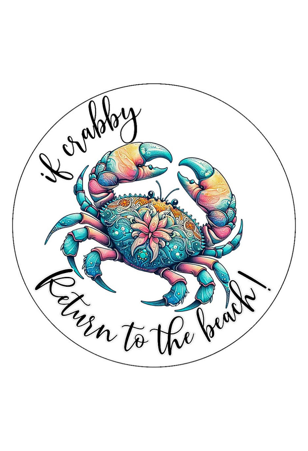 Crab Beach Sign, Beach Wreath Attachment, Summer Sign, Coastal Metal ...